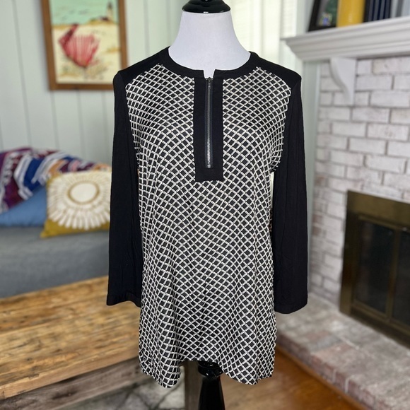 Versona | Tops | Versona Zipper Front Blouse Tunic Top | Poshmark